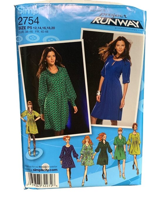 Simplicity | Office | Simplicity Project Runway 2754 Dress Pattern Size ...